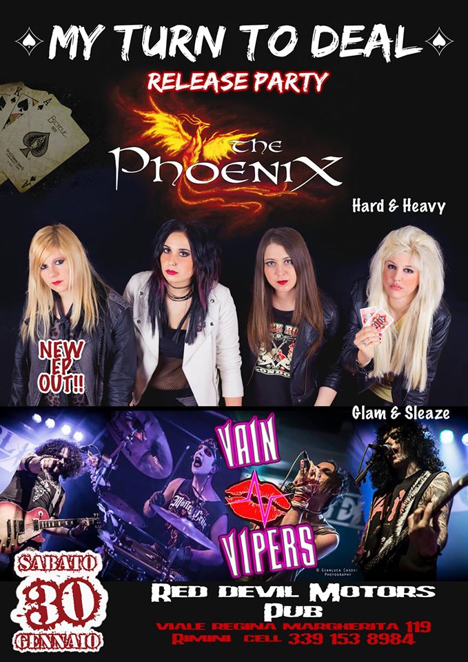 The Phoenix e Vain Vipers in concerto al Red Devil Pub